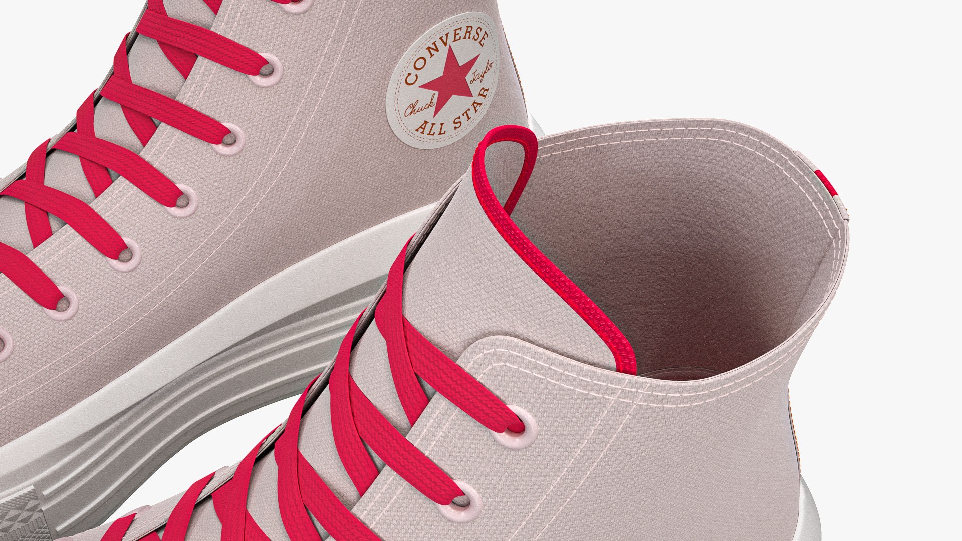 Chuck Taylor All Star Move Platform High Top Pink 3D - TurboSquid 2047943