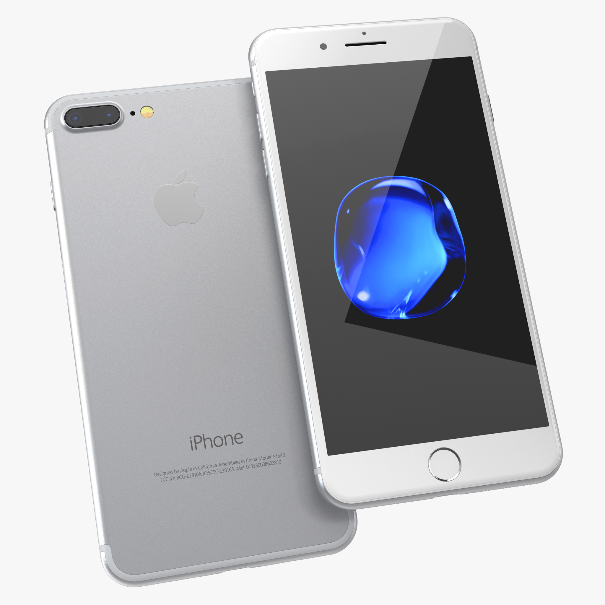 3d iphone 7 silver model