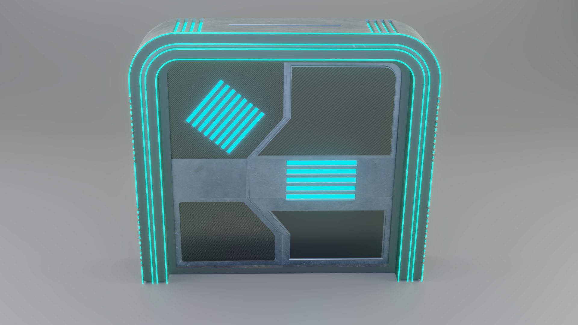 Futuristic Sci-fi Low Poly Gate Fully Rigged And Animated Ready To Use ...