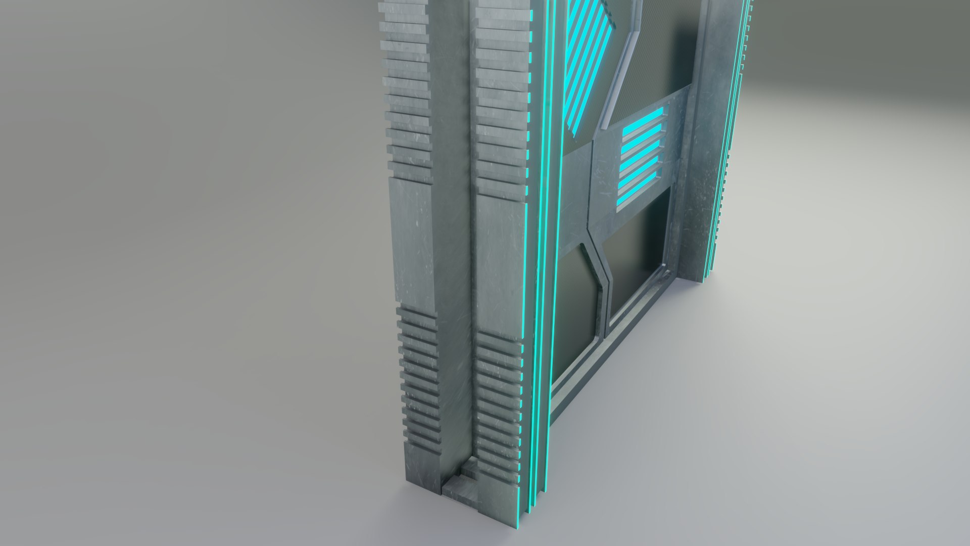 Futuristic Sci-fi Low Poly Gate Fully Rigged And Animated Ready To Use ...