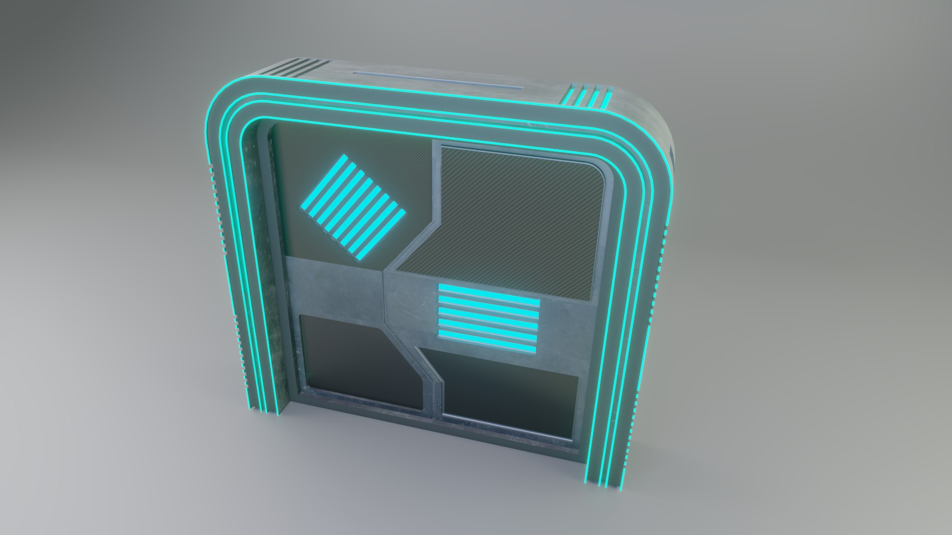 Futuristic Sci-fi Low Poly Gate Fully Rigged And Animated Ready To Use ...