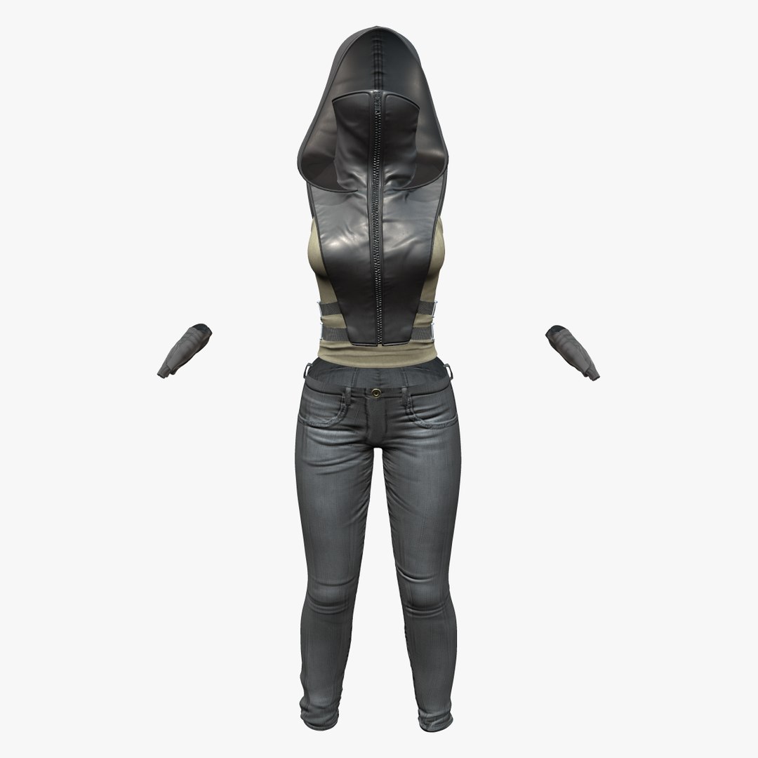 Full Rebellion Outfit Pants Top Gloves 3D model - TurboSquid 1964937