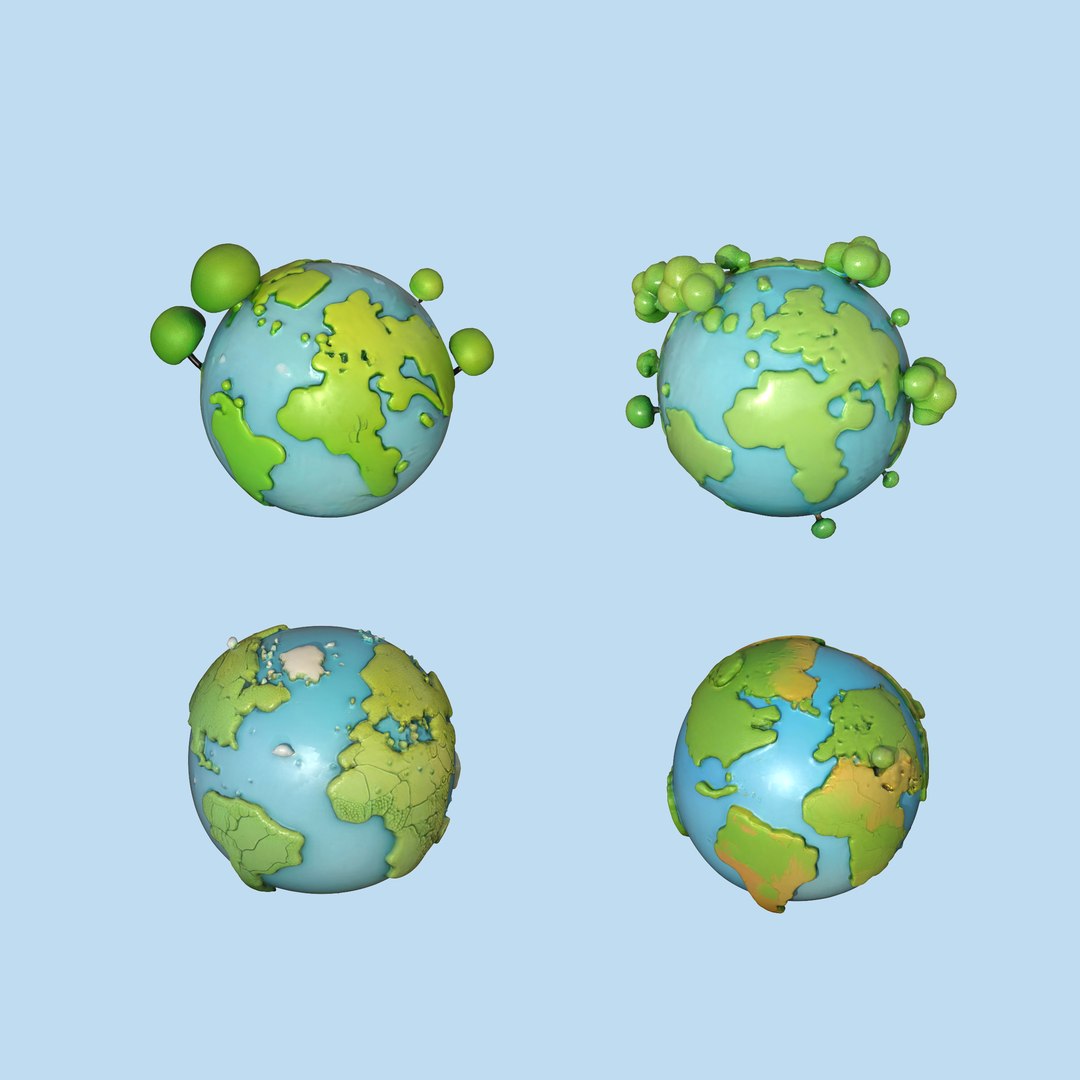 Cartoon Earth Planets 3D Model - TurboSquid 2314749