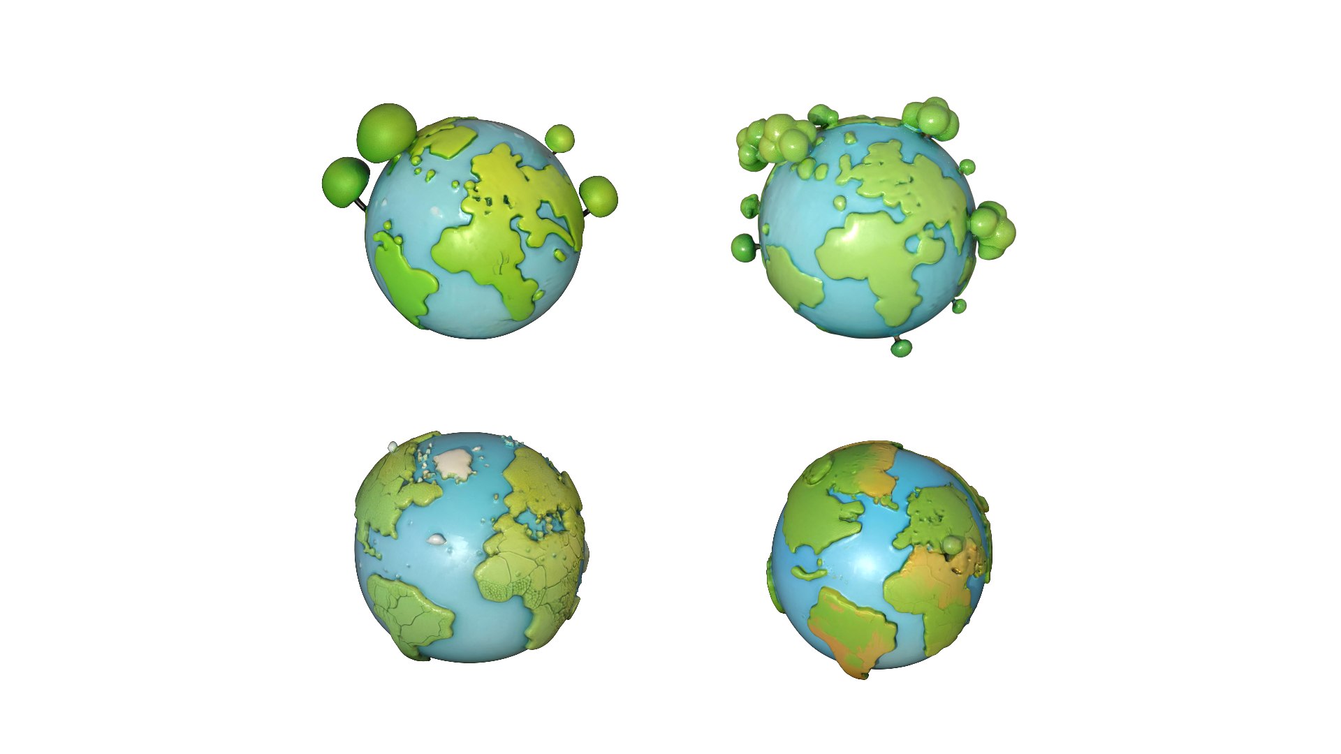 Cartoon Earth Planets 3D Model - TurboSquid 2314749