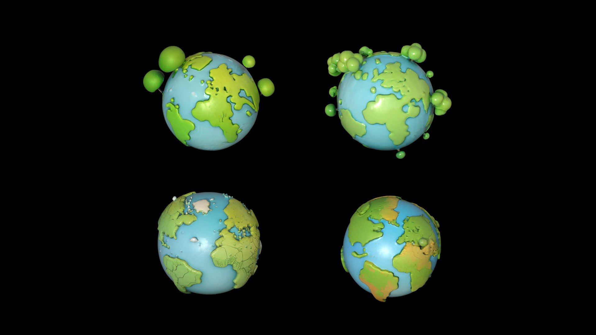 Cartoon Earth Planets 3D Model - TurboSquid 2314749