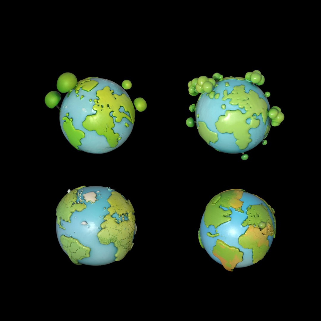 Cartoon Earth Planets 3D Model - TurboSquid 2314749