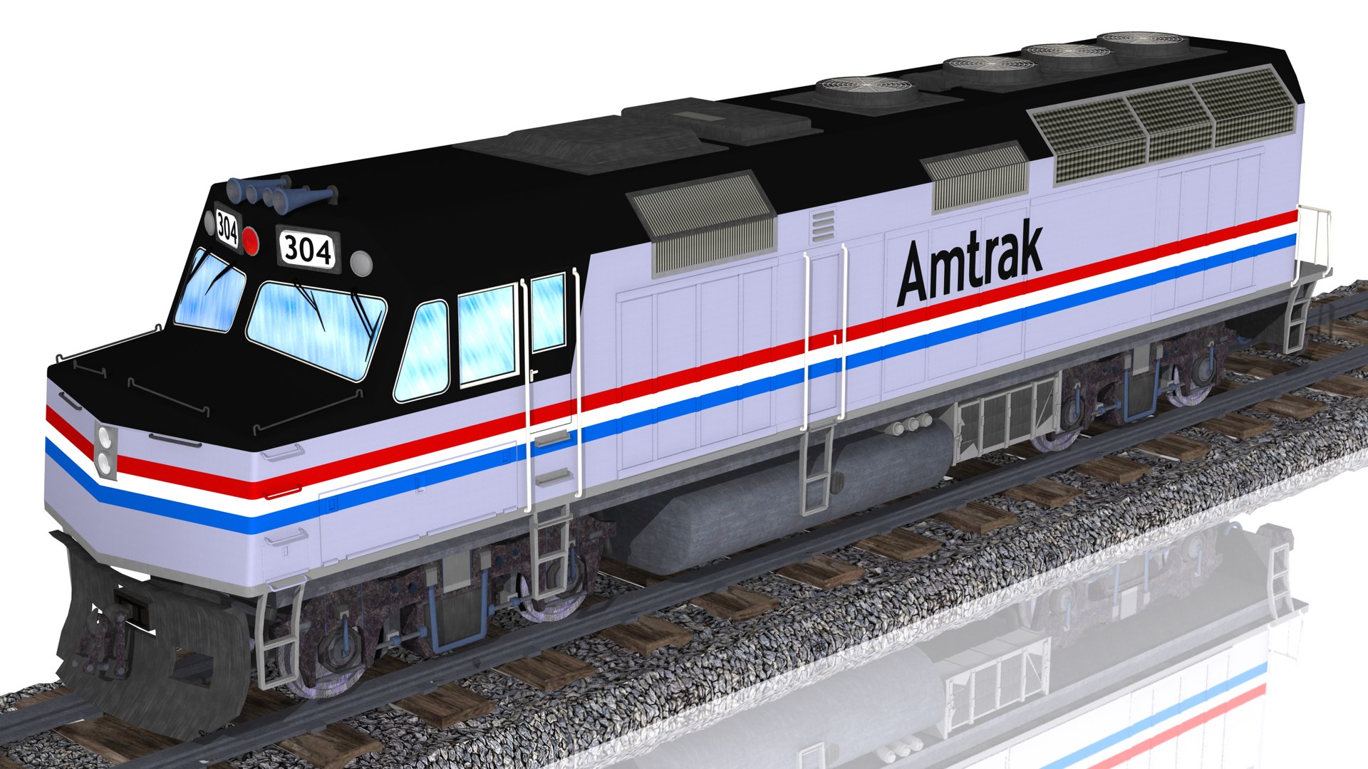 3D Amtrak Emd F-40ph Diesel-electric Locomotive - TurboSquid 2006087