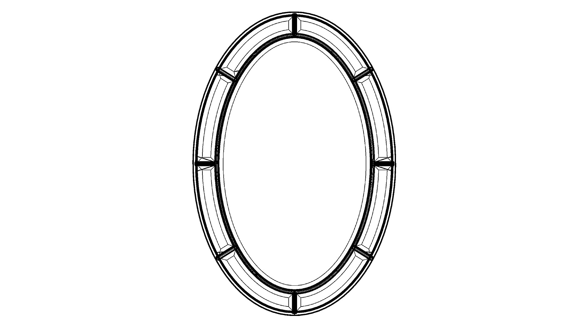 3D Oval Wall Mirror Model - TurboSquid 2293345