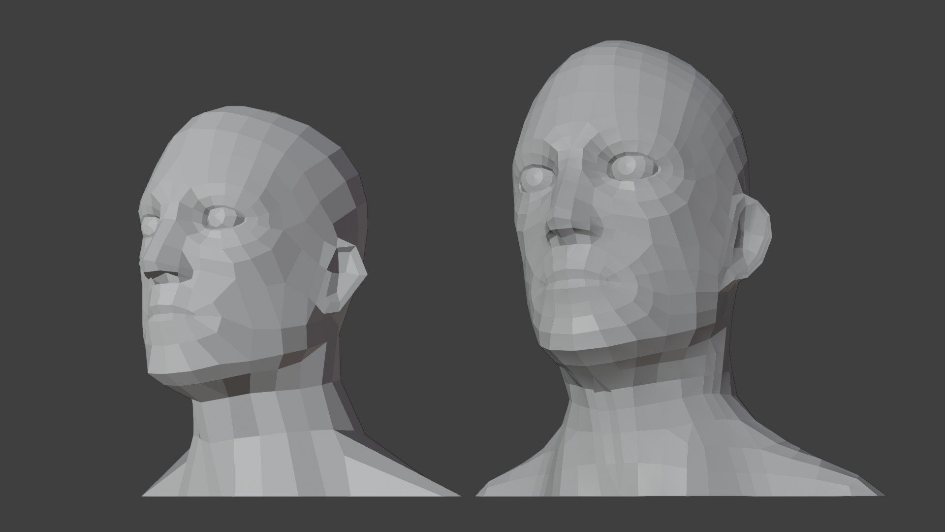 Male Heads Low-poly 3D Model - TurboSquid 1553883