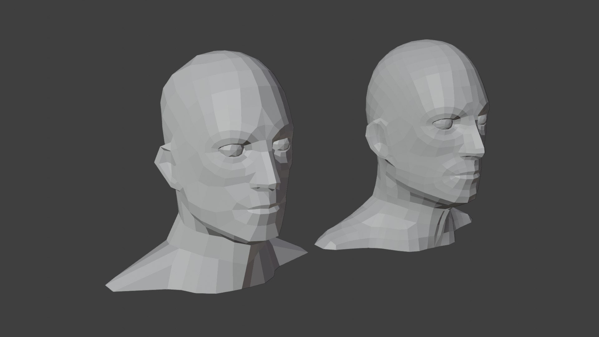 Male Heads Low-poly 3D Model - TurboSquid 1553883