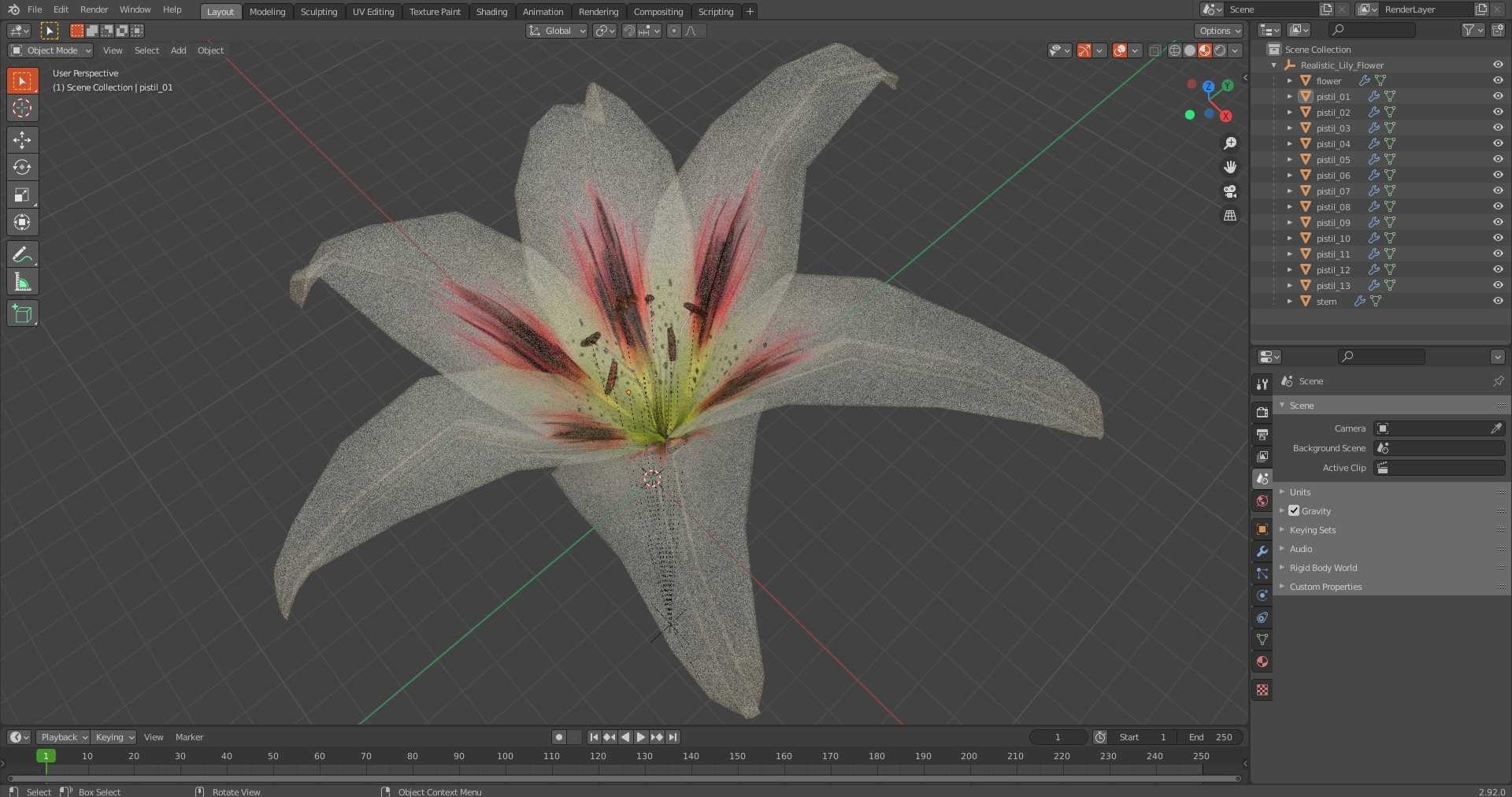 Realistic Lily Flower Model - TurboSquid 2245881