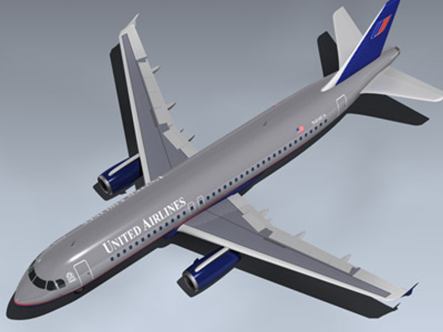 3d Airbus A320-232 Ua Model