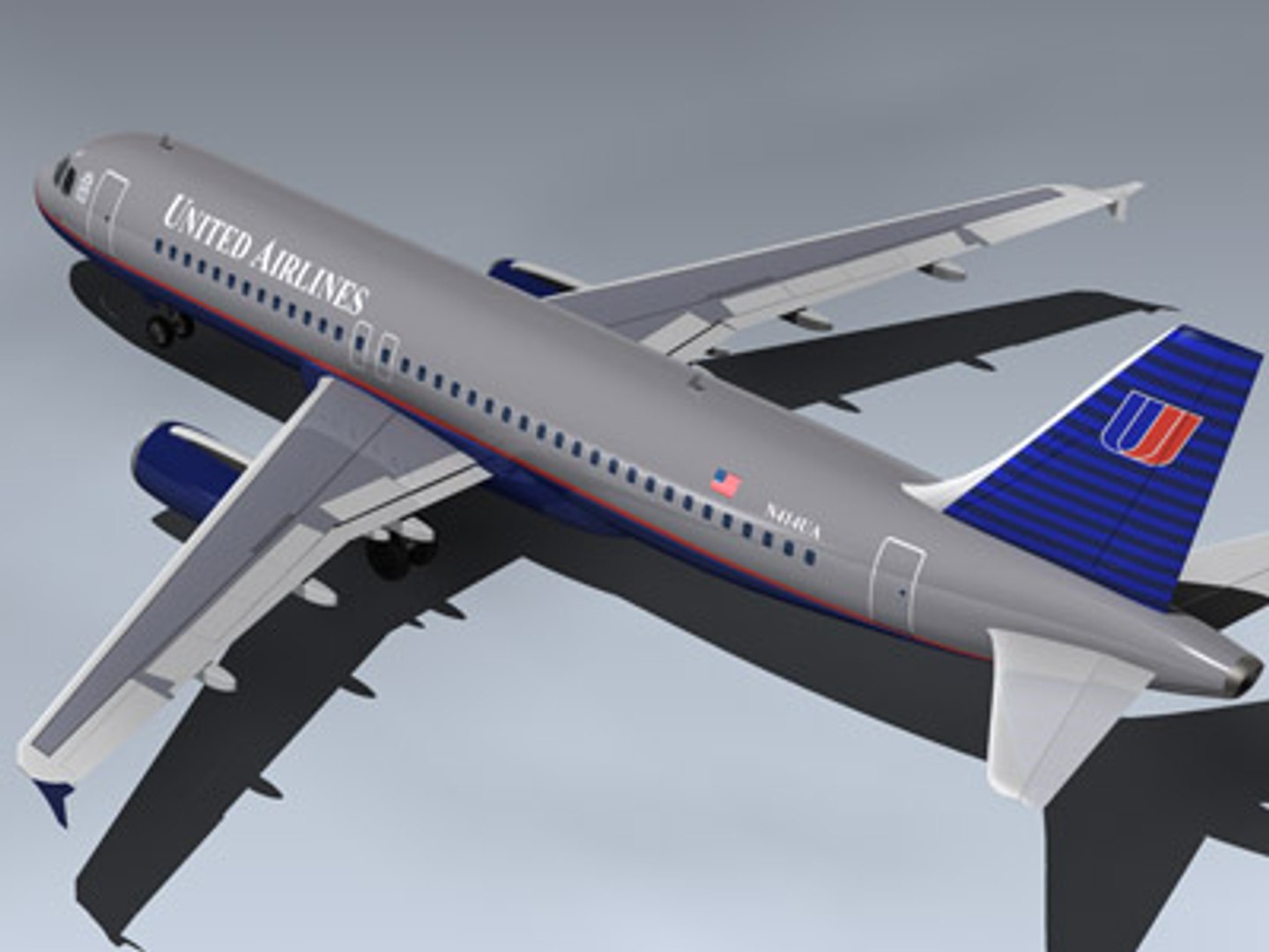 3d Airbus A320-232 Ua Model