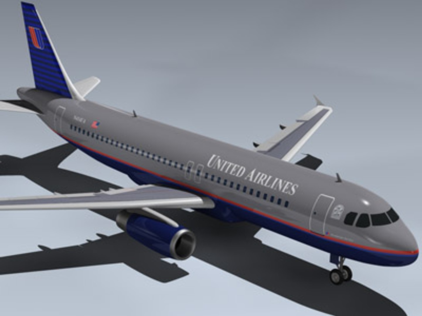 3d Airbus A320-232 Ua Model
