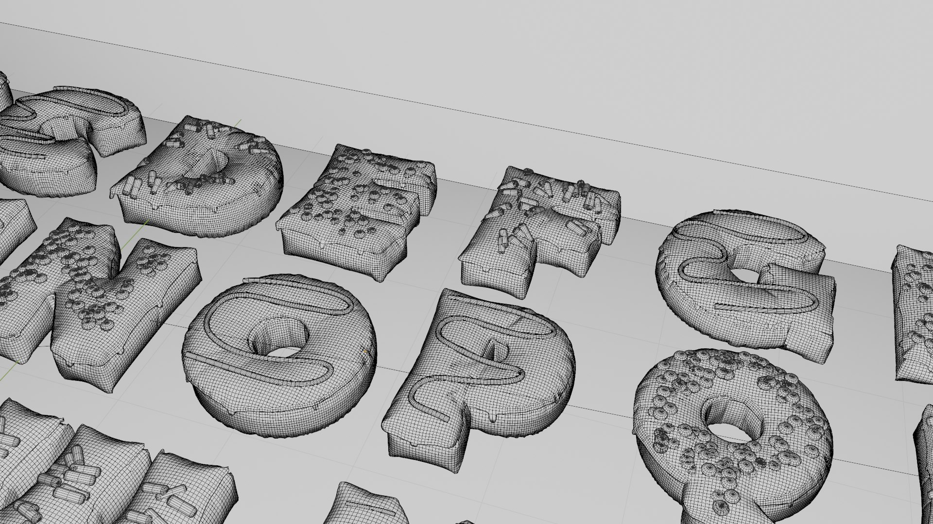 Donuts Alphabet 3D 3D model - TurboSquid 1769225