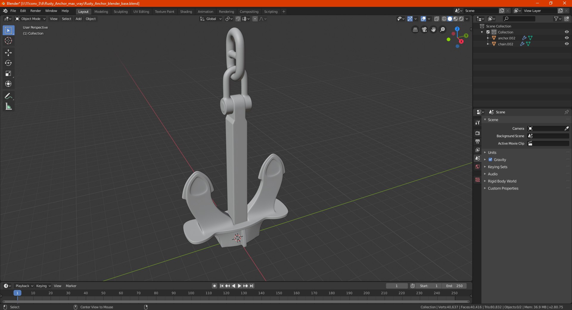 3D Rusty Anchor Model - TurboSquid 1620775