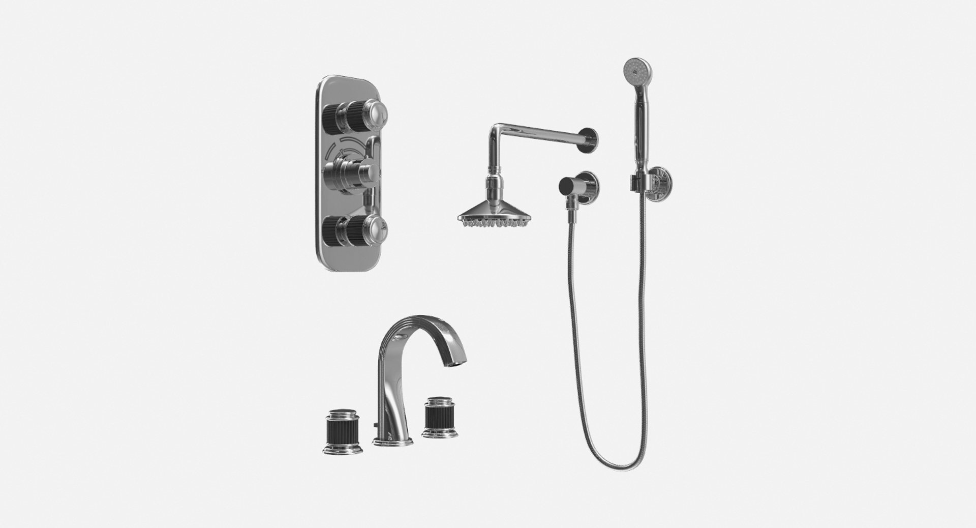 3d Model Set Jaipur Shower Head