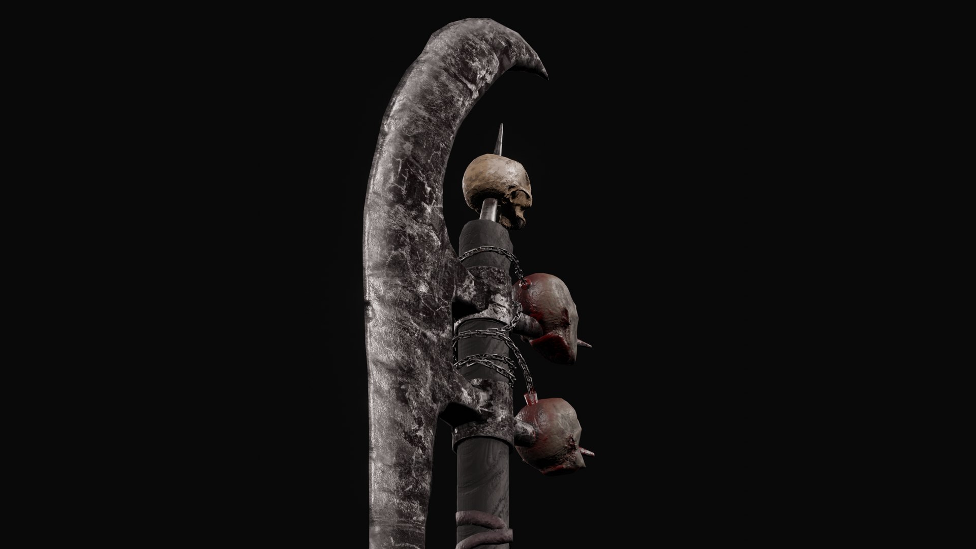 3D Dark Fantasy Large Halberd Low-poly - TurboSquid 2105308