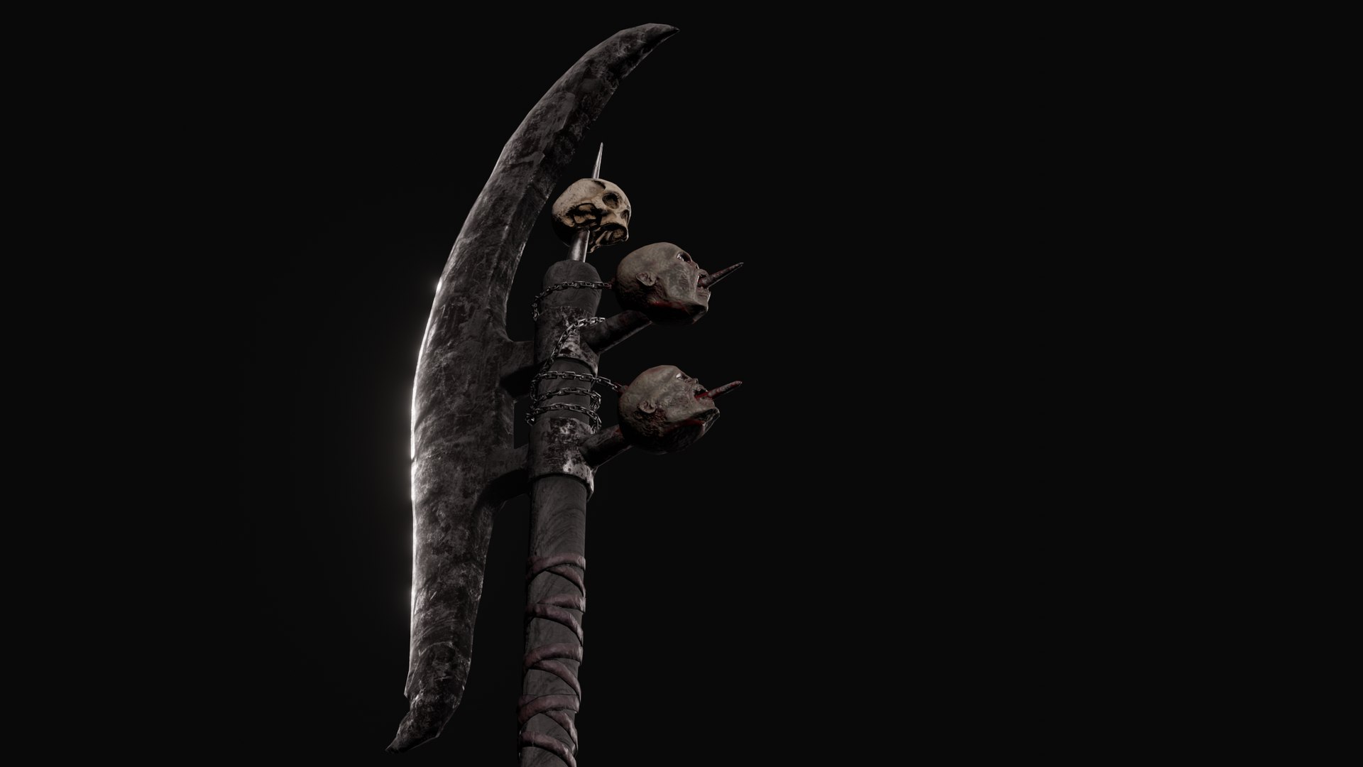 3D Dark Fantasy Large Halberd Low-poly - TurboSquid 2105308