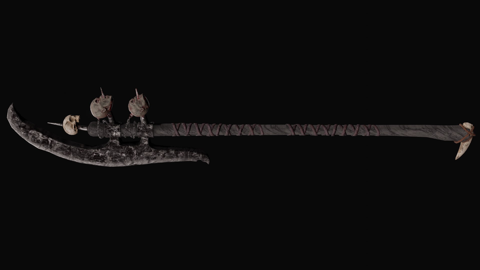 3D Dark Fantasy Large Halberd Low-poly - TurboSquid 2105308