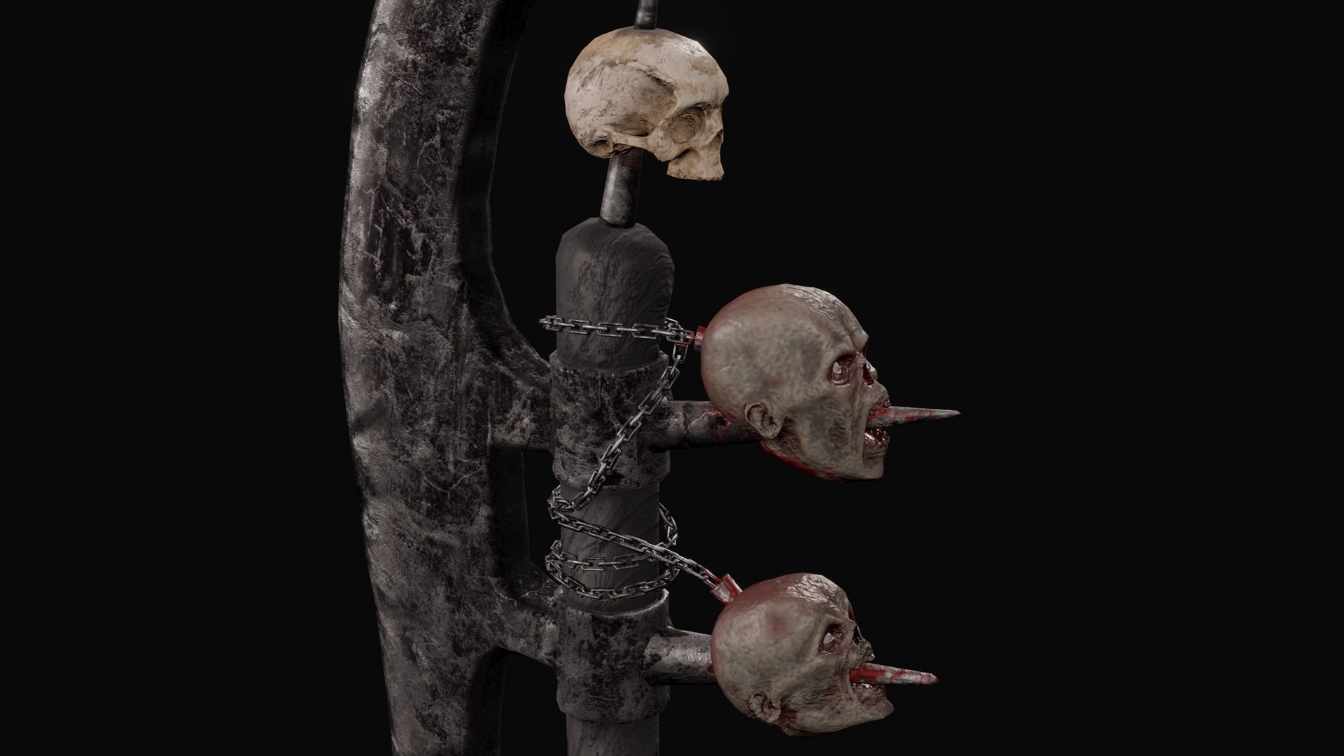 3D Dark Fantasy Large Halberd Low-poly - TurboSquid 2105308