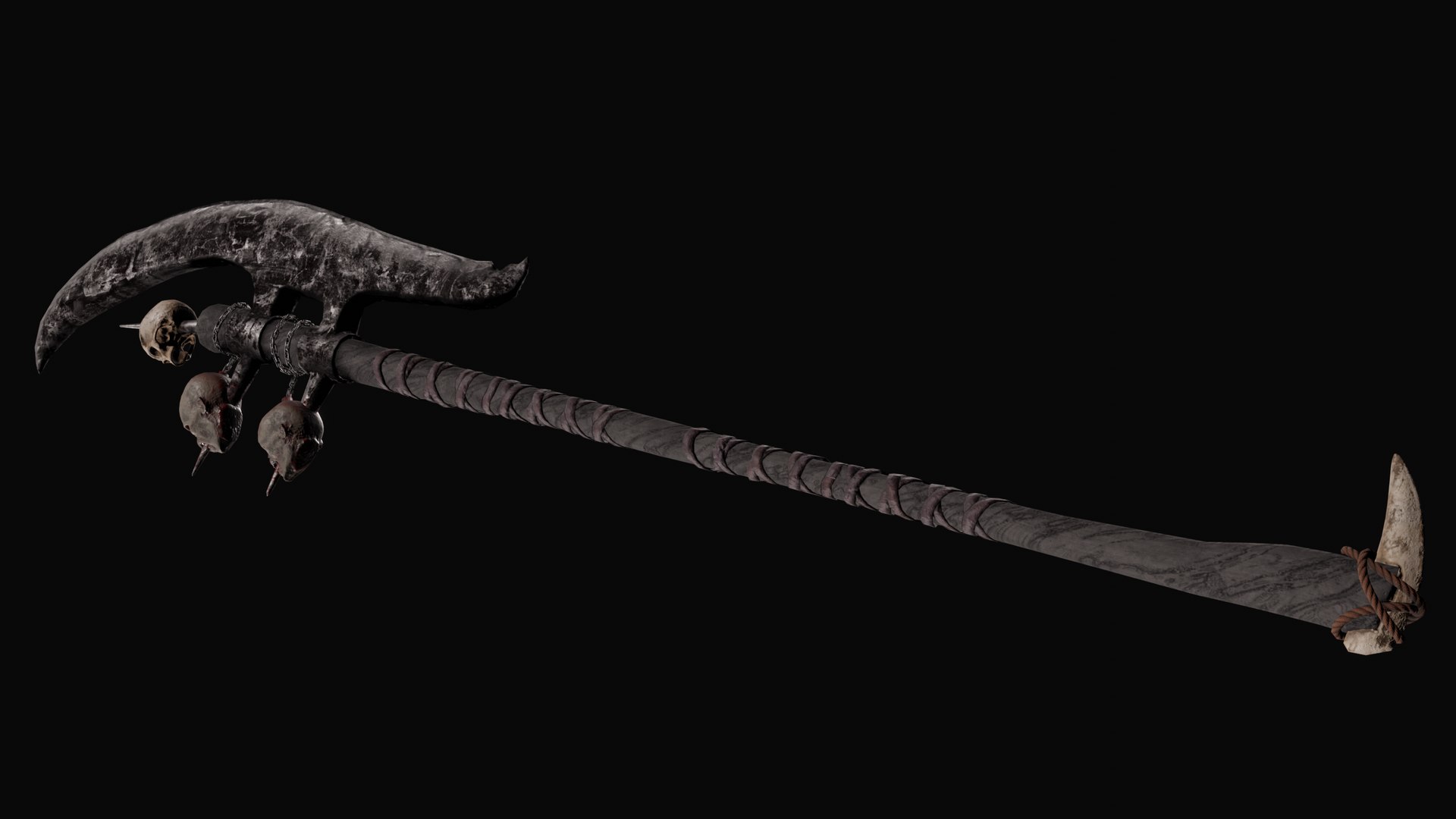3D Dark Fantasy Large Halberd Low-poly - TurboSquid 2105308