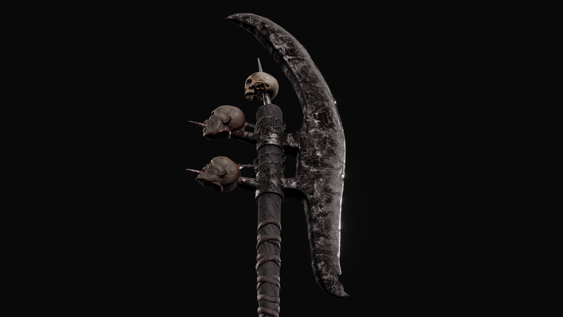 3D Dark Fantasy Large Halberd Low-poly - TurboSquid 2105308
