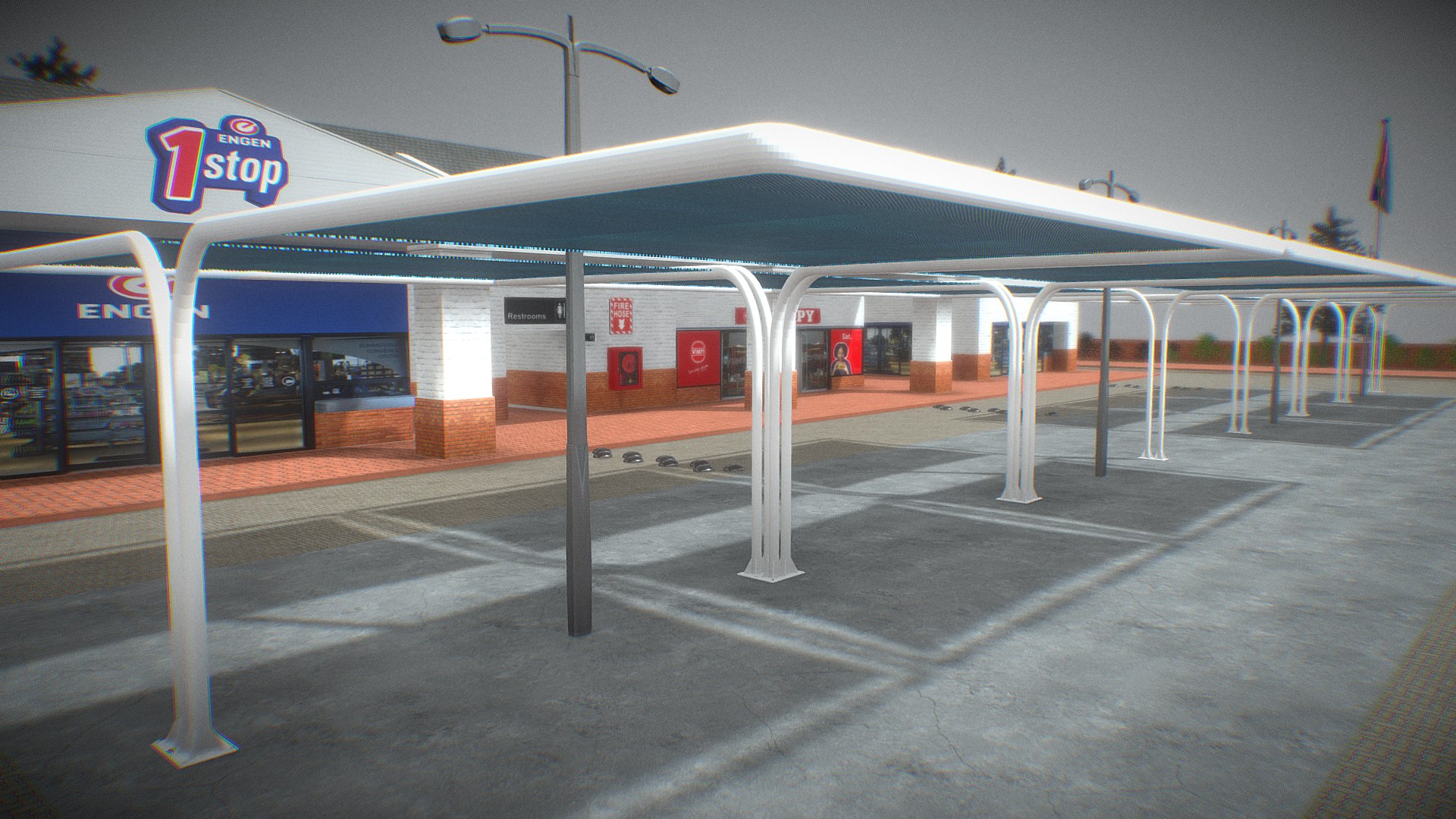 Engen 1 Stop South African Petrol Gas Station Model - TurboSquid 2233130