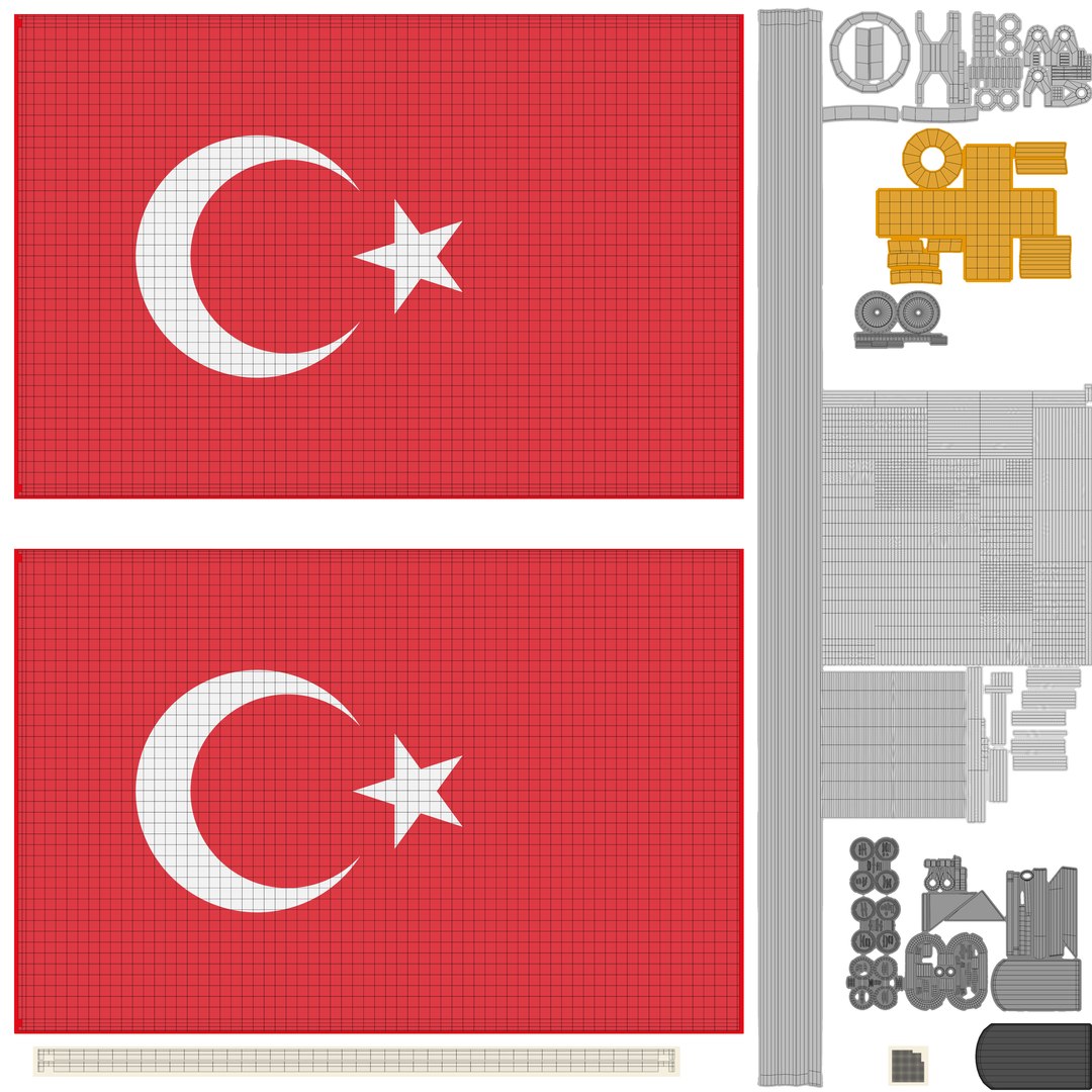 Turkish Flags Model - TurboSquid 2234006