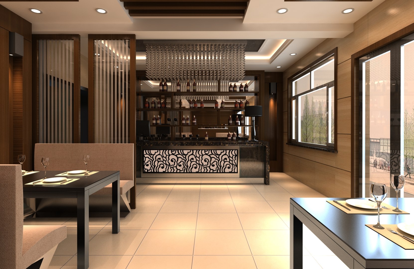 Restaurant Interior 01 Model - TurboSquid 1999359