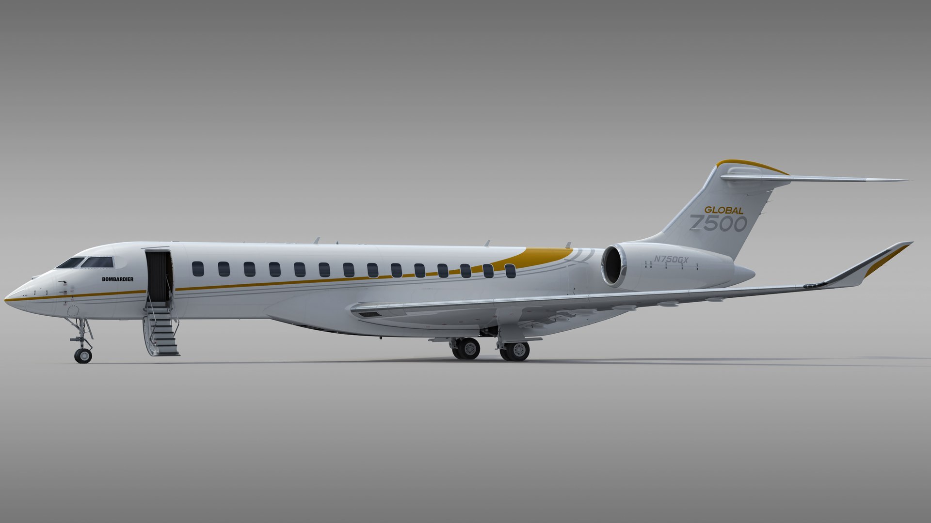 Bombardier Global 7500 Rigged Largest Business Jet 3D model ...