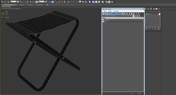 small fishing folding chair 3d 3ds