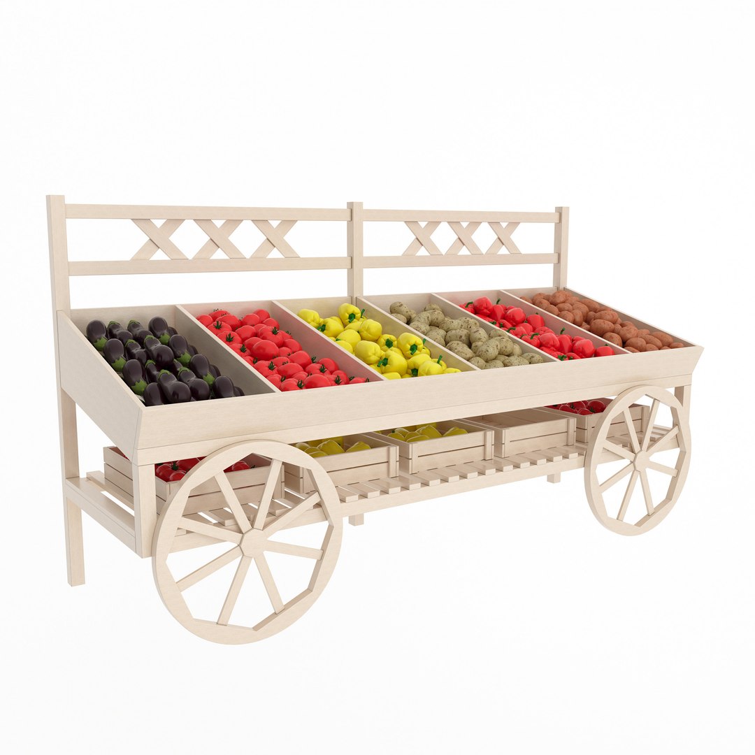 Supermarket Cart for Vegetables Modelo 3D - TurboSquid 2051706