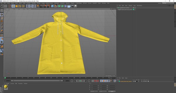 3D folded raincoat jacket rain model - TurboSquid 1528489