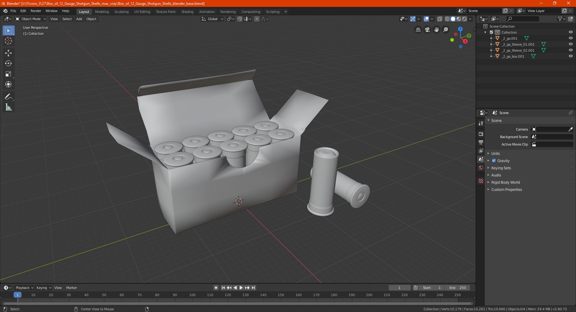 3D Box 12 Gauge Shotgun Shells Model - TurboSquid 1603937