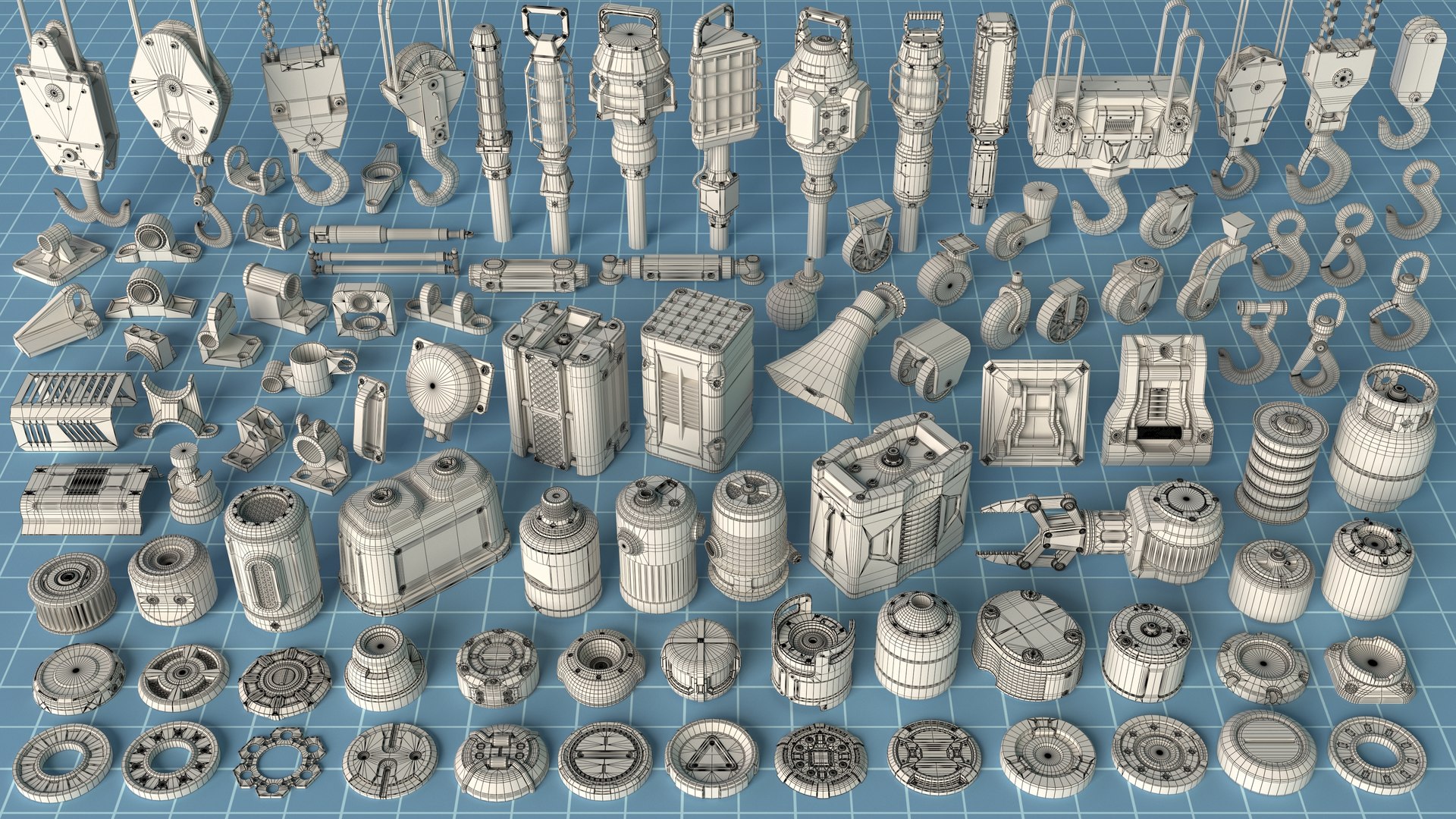 Industrial Kitbash - 12 - 100 Pieces 3D Model - TurboSquid 2174408