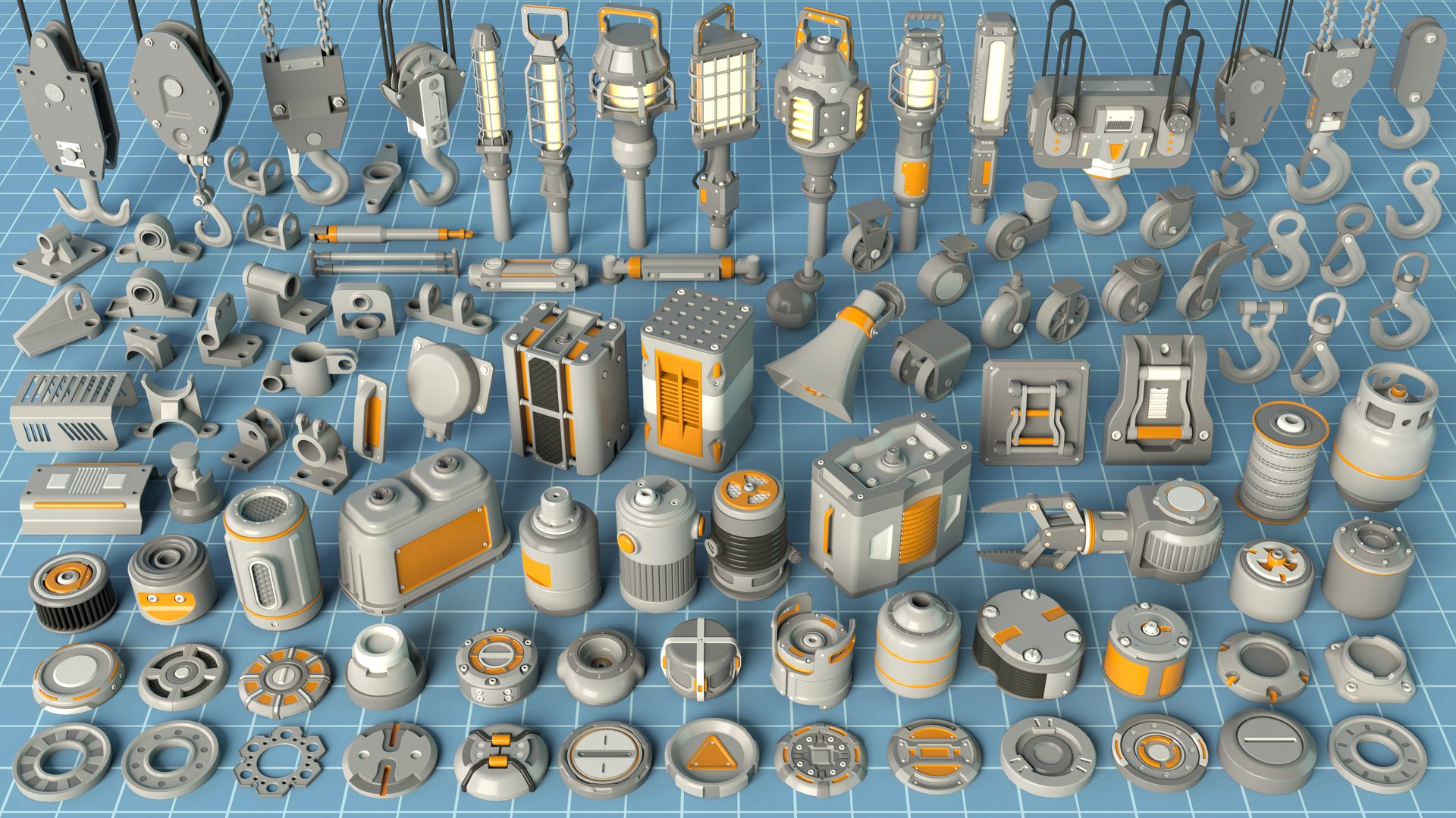 Industrial Kitbash - 12 - 100 Pieces 3D Model - TurboSquid 2174408