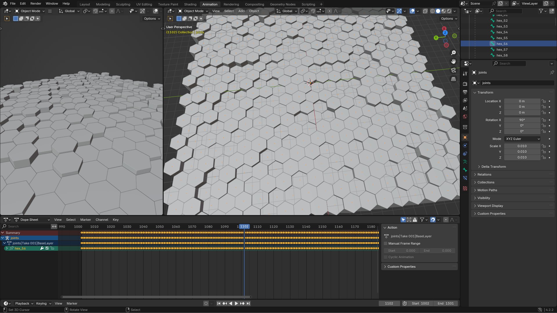 Hexagon Grid Seamless Loop Animation 1 3D Model - TurboSquid 2295389