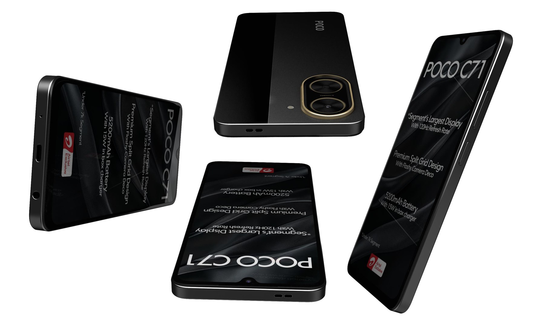 Xiaomi Poco C71 Black 3D Model - TurboSquid 2392096