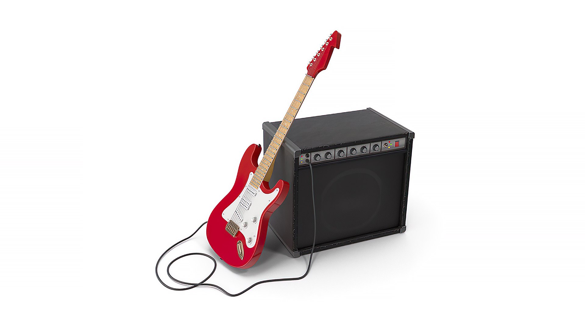 3D Amplifier And Electric Guitar - TurboSquid 2050639