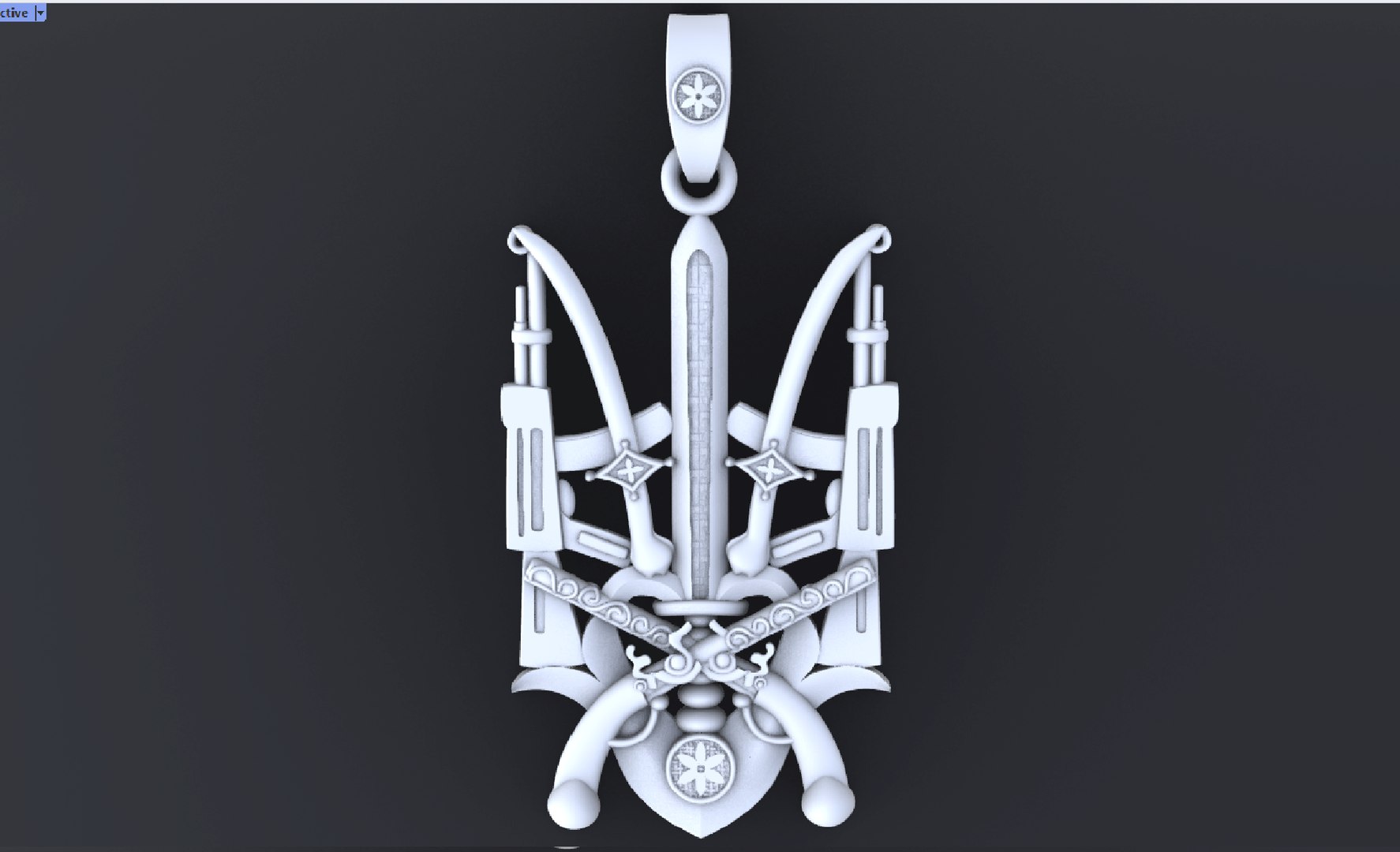 Pendant With Trident Symbol Of Ukraine Cnc Model Or 3D Print Model 3D ...