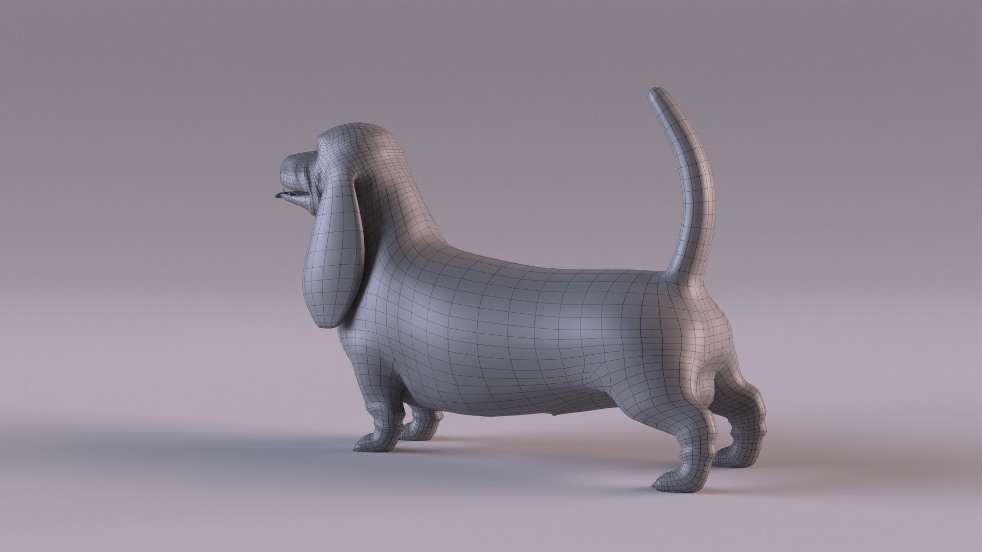 basset hound dog 3d model