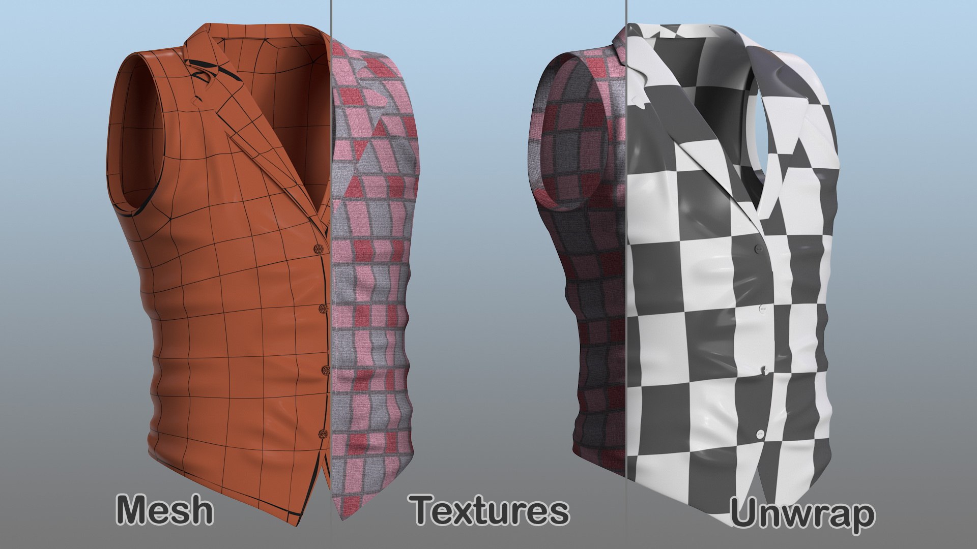 Men vest 3D model - TurboSquid 1631534