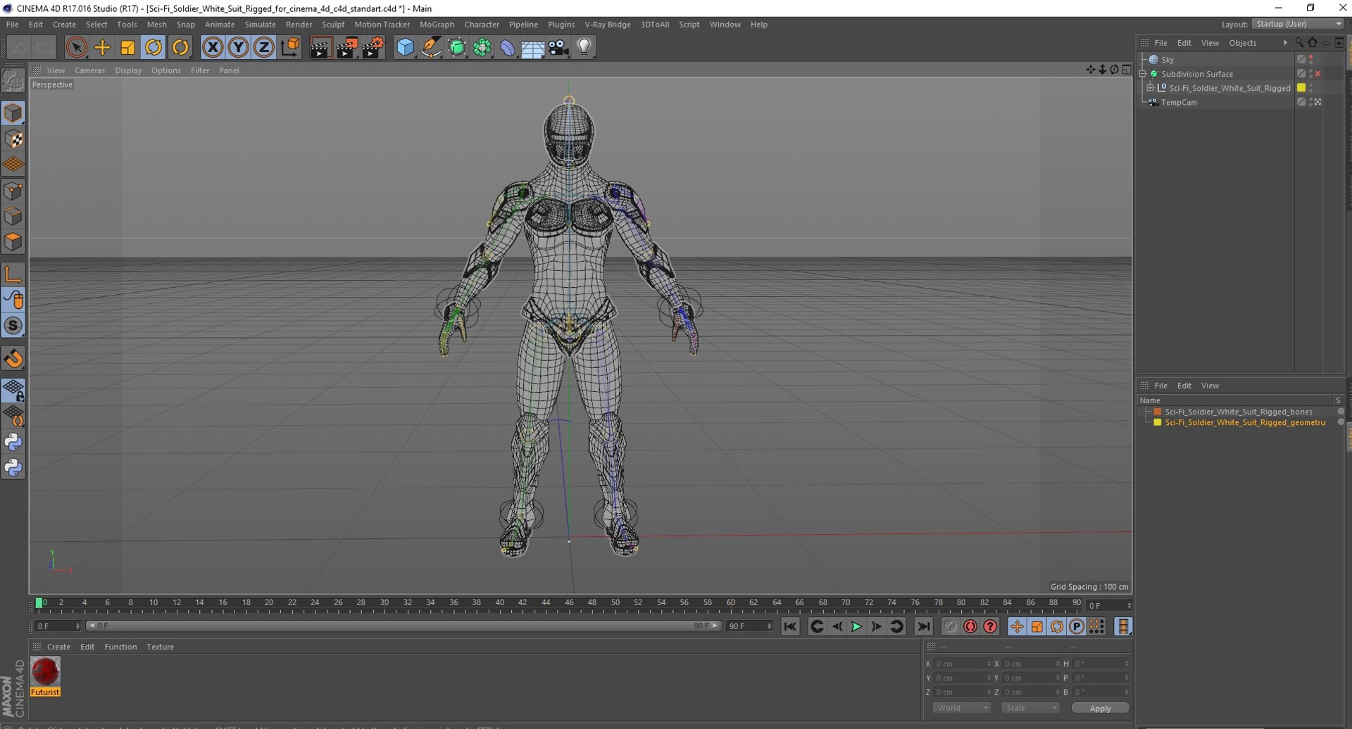 3D Sci-Fi Soldier White Suit Rigged For Cinema 4D - TurboSquid 2270616