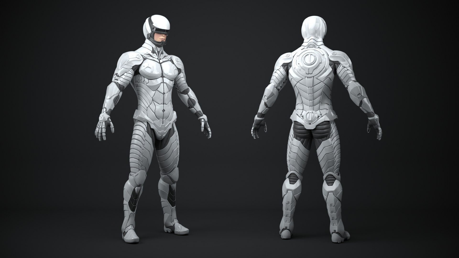 3D Sci-Fi Soldier White Suit Rigged For Cinema 4D - TurboSquid 2270616