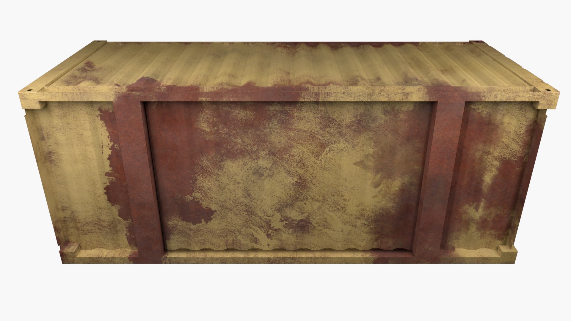 Container Yellow New Soft-Damaged Rusty Clean-Logo 3D model ...