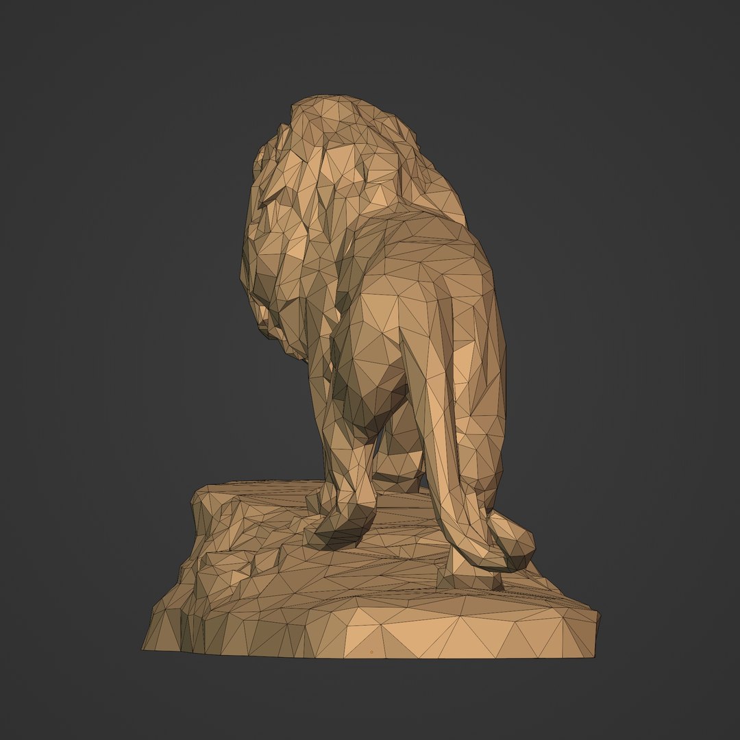 Polygonal Lion Statue -- 3D Print Ready Model 3D Model - TurboSquid 1943043
