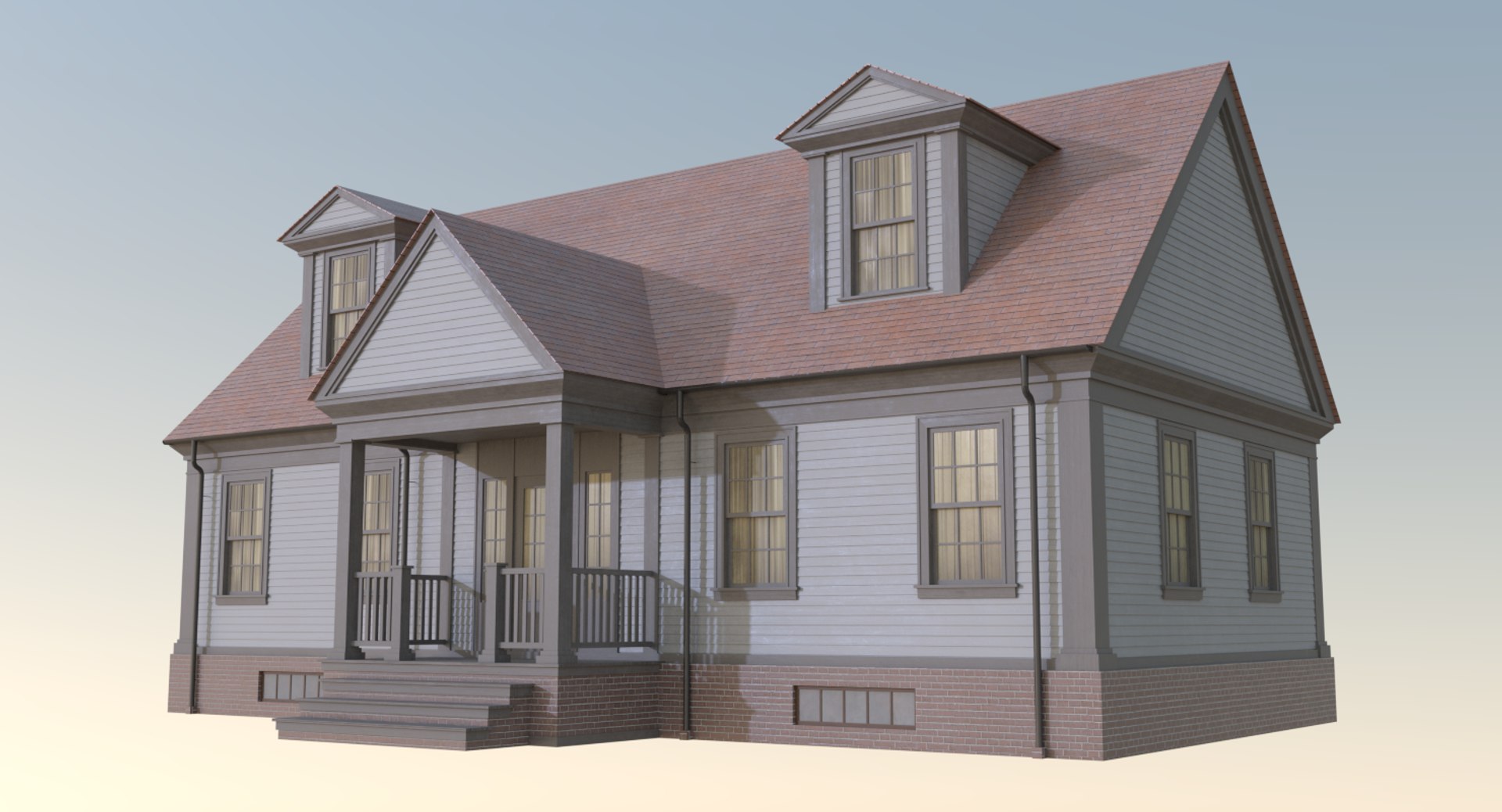 Colonial House 3D - TurboSquid 1191849