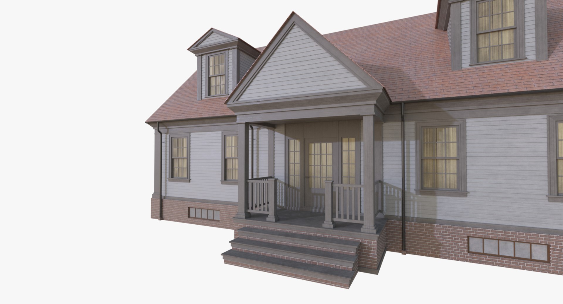 Colonial House 3D - TurboSquid 1191849