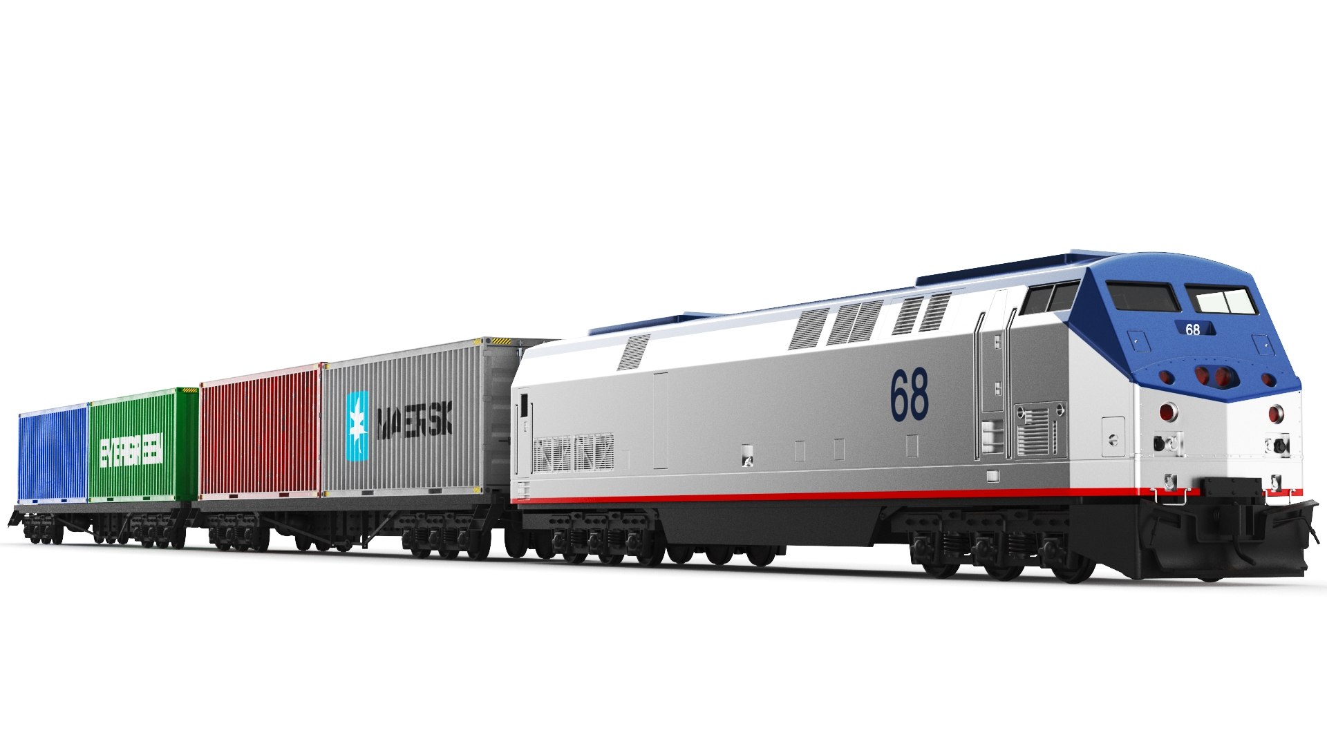 Detailed Cargo Train 3D Model - TurboSquid 2416427